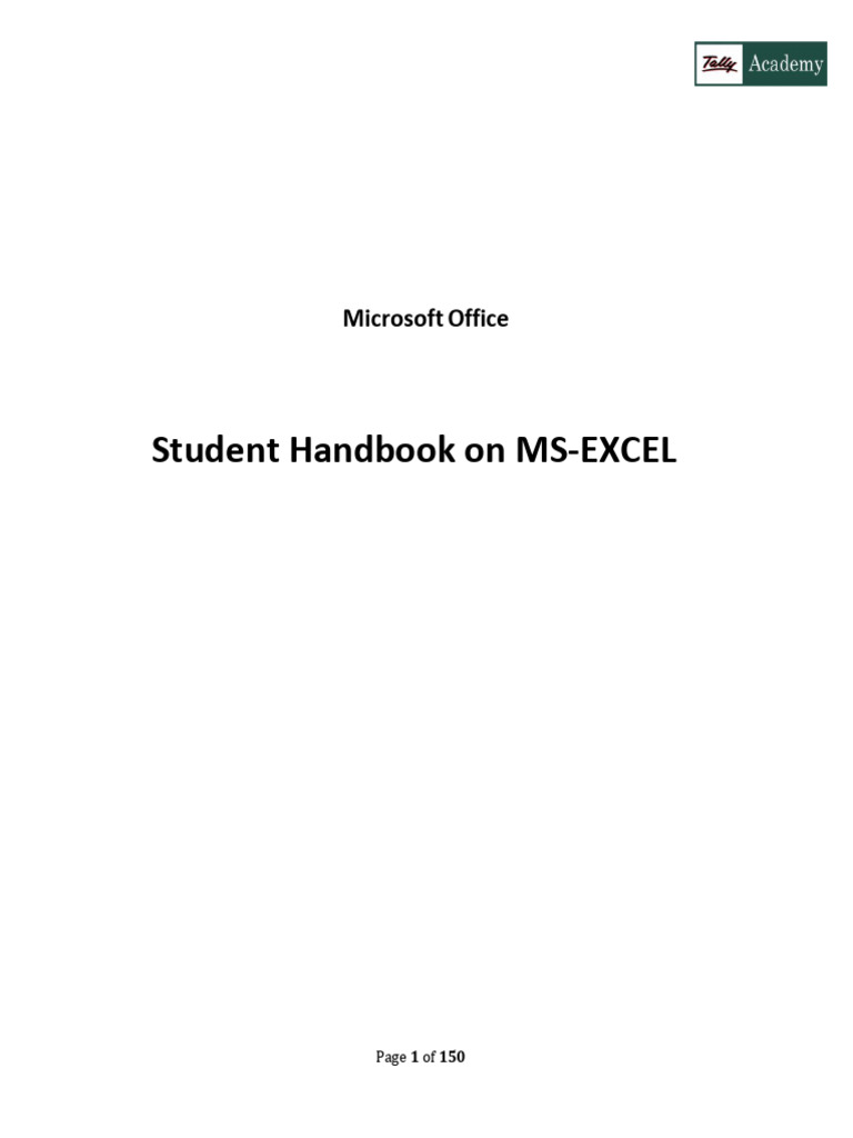 Student Handbook On MS-Excel | PDF