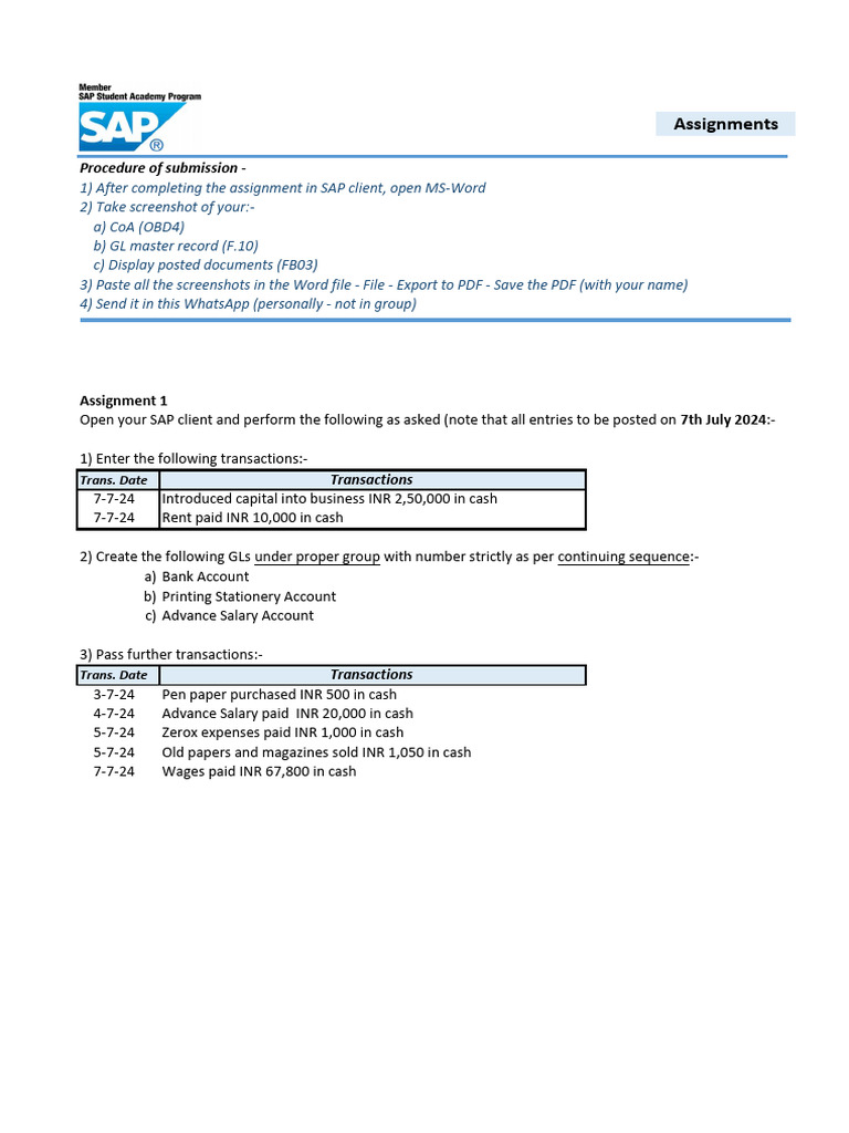 Cls Note - SAP | PDF
