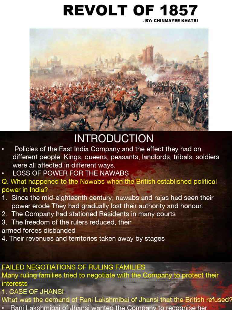 NOTES REVOLT OF 1857 8TH | PDF