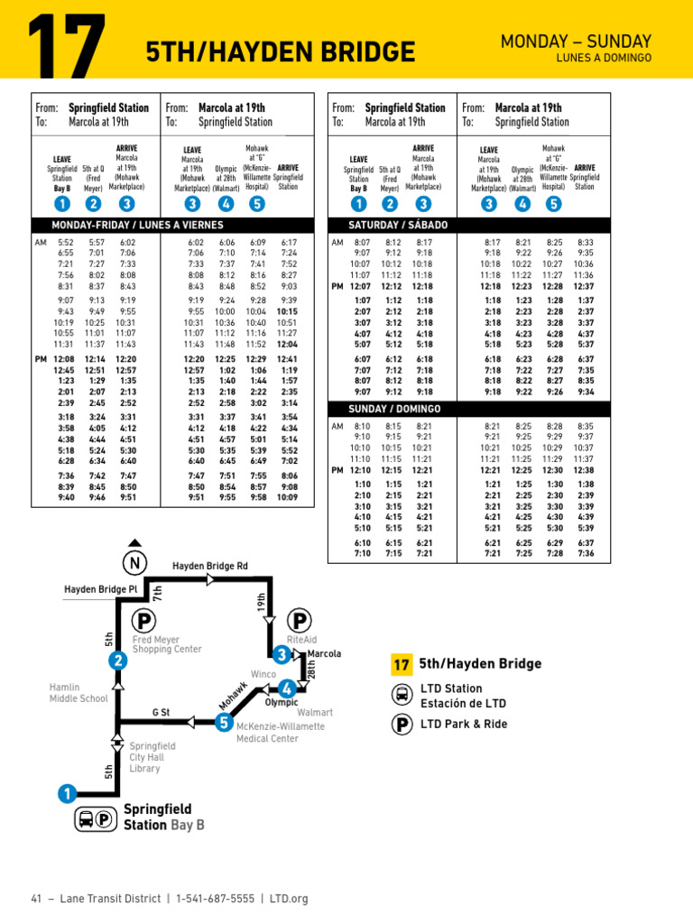 5Th/Hayden Bridge: Monday - Sunday | PDF | Transport | Bus Transport