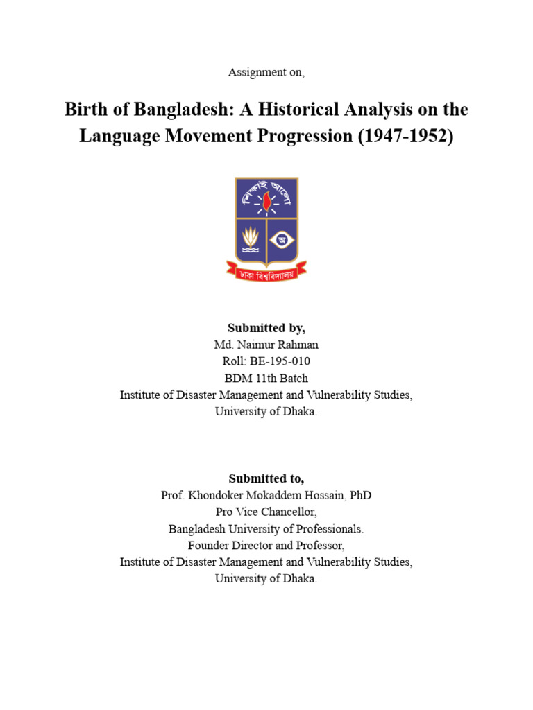 Birth of Bangladesh - A Historical Analysis On The Language Movement ...
