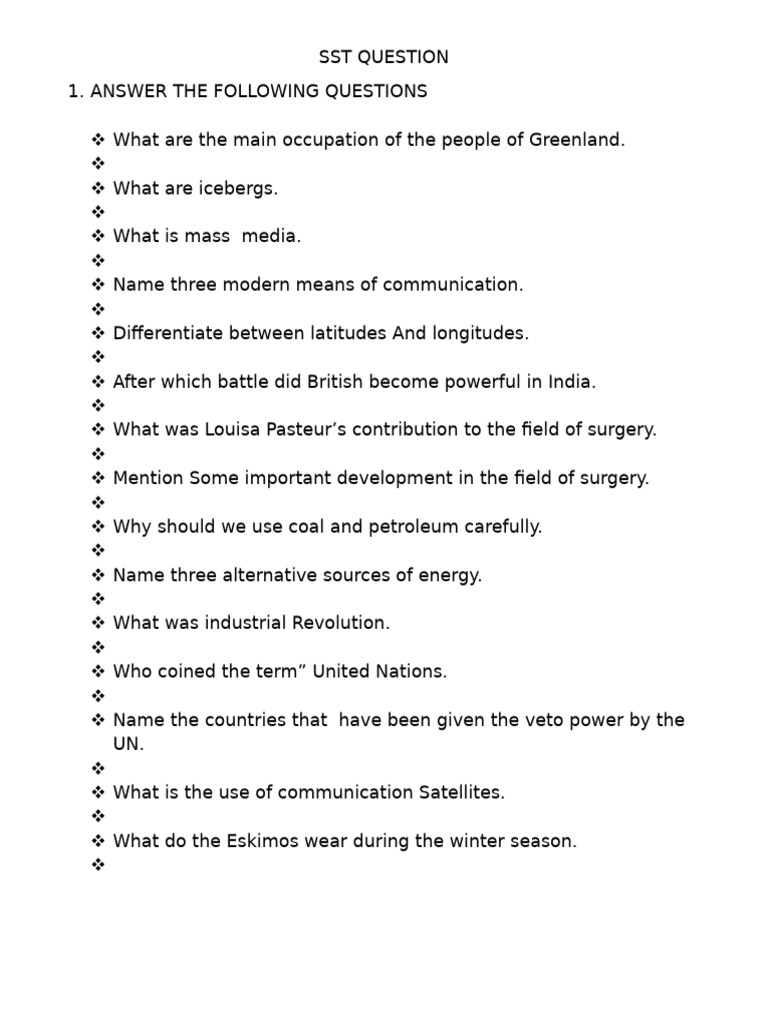 Document (18) Sst questions | PDF