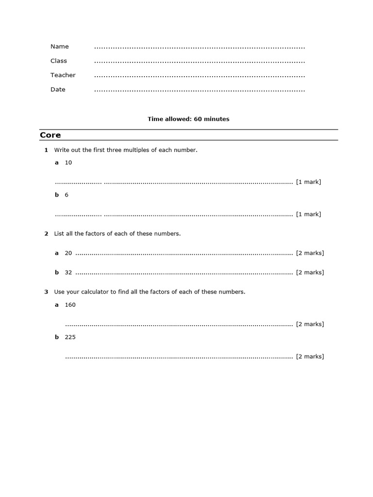 Chapter 1 Test | PDF