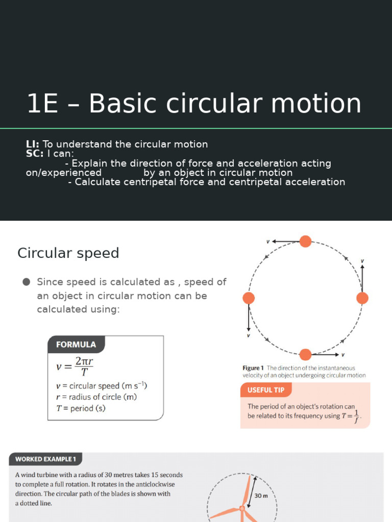 1E - Basic Circular Motion | PDF