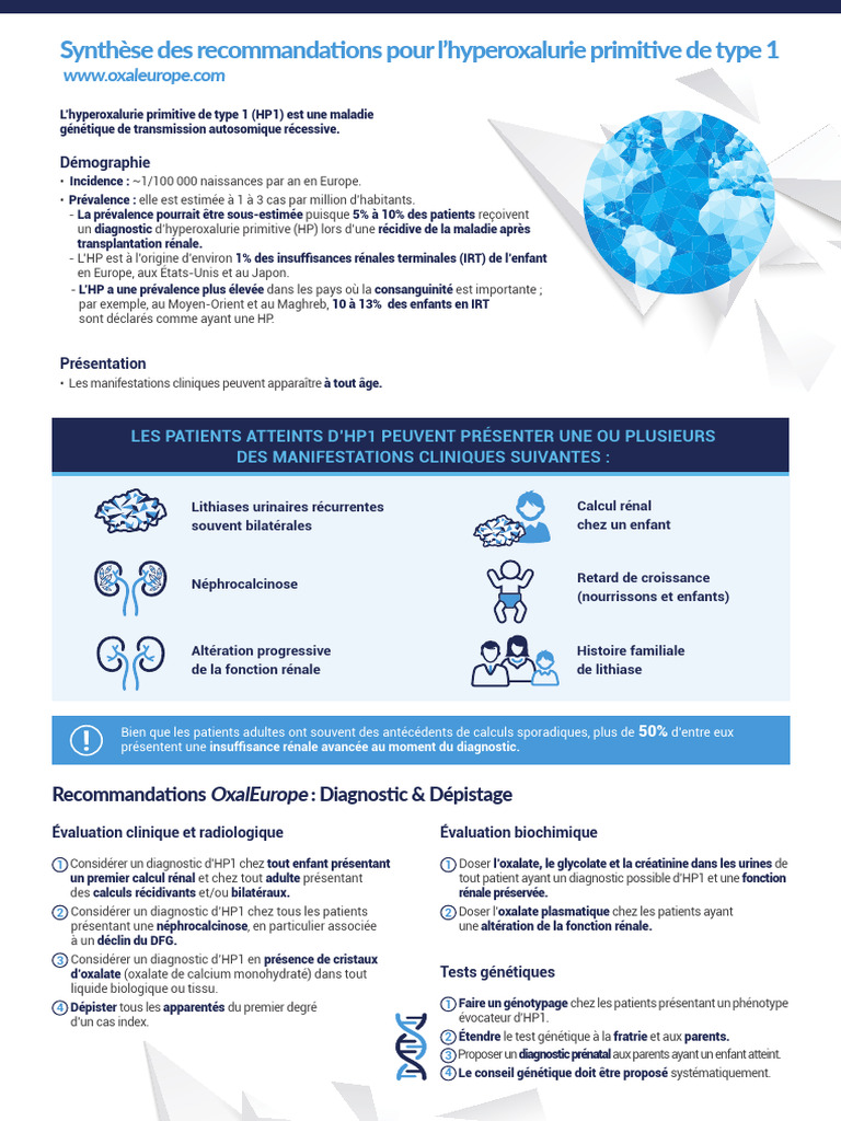 Hyperoxalurie Primitive Recommandation | PDF