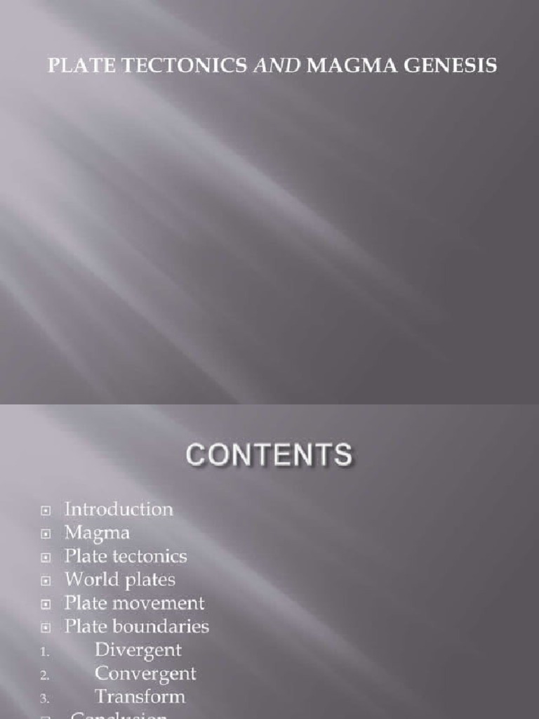 Plate Tectonics & Magma Genesis | PDF