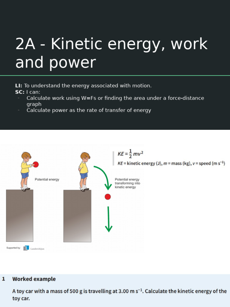 2A - Kinetic energy, work and power | PDF