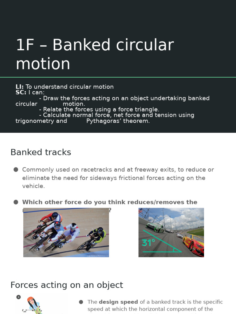 1F - Banked Circular Motion | PDF