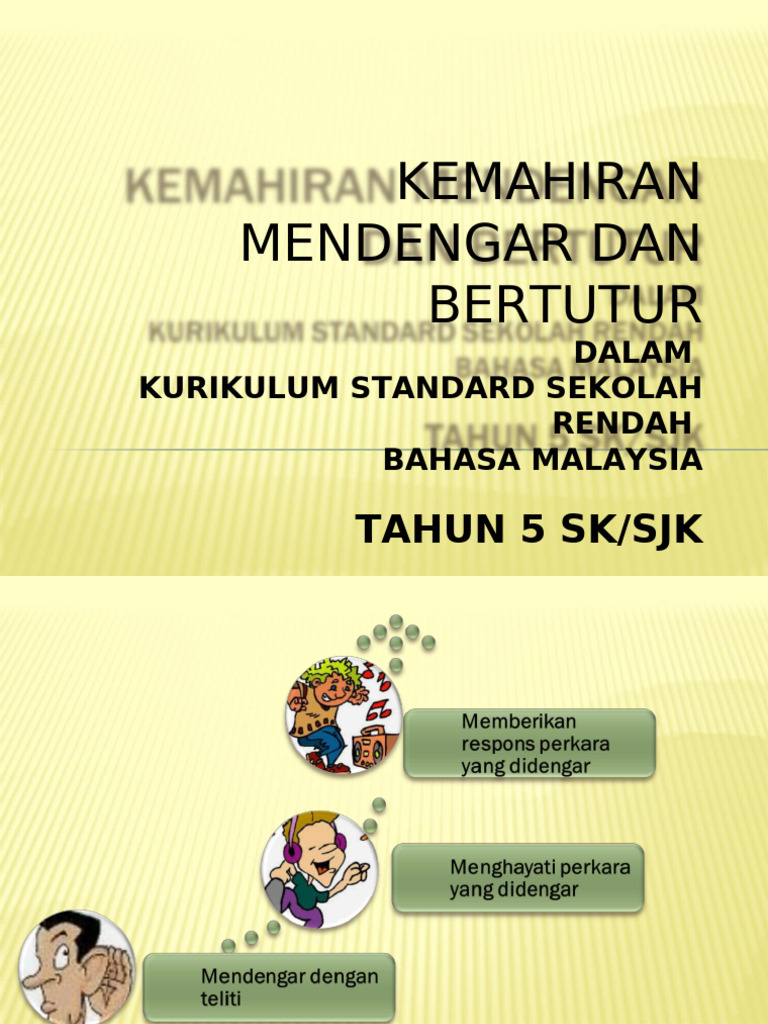 Taklimat KSSR BM Mendengar & Bertutur | PDF