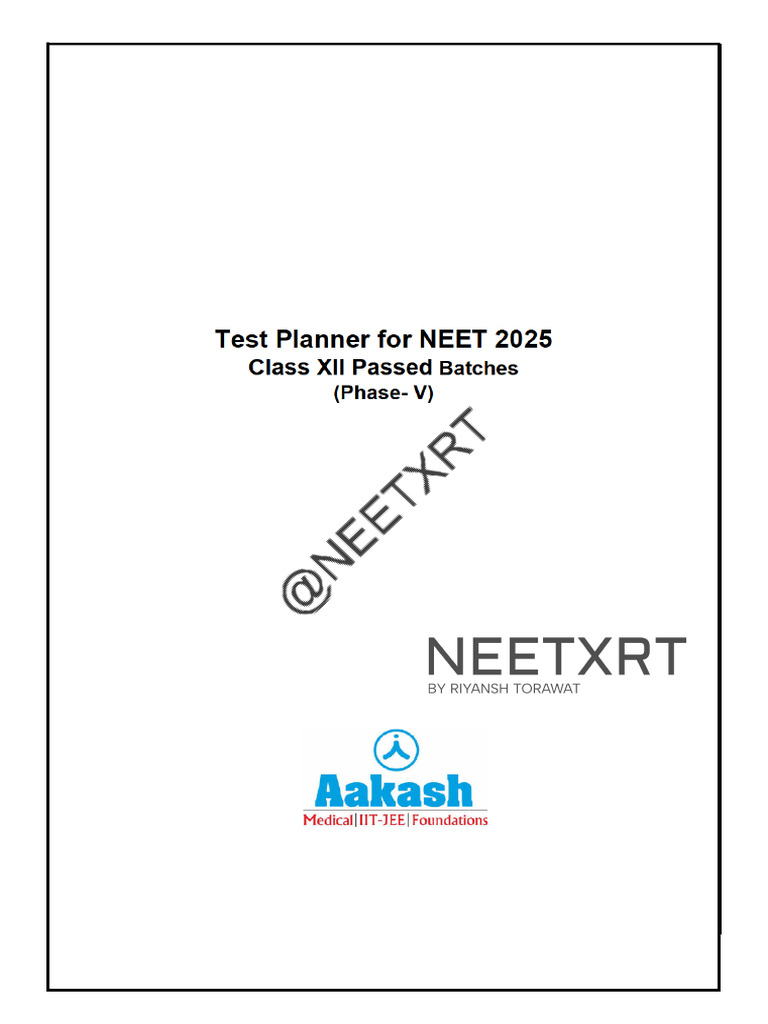 FT - Nbts - Aiats RM Phase 05 Planner by Neetxrt - Watermark | PDF