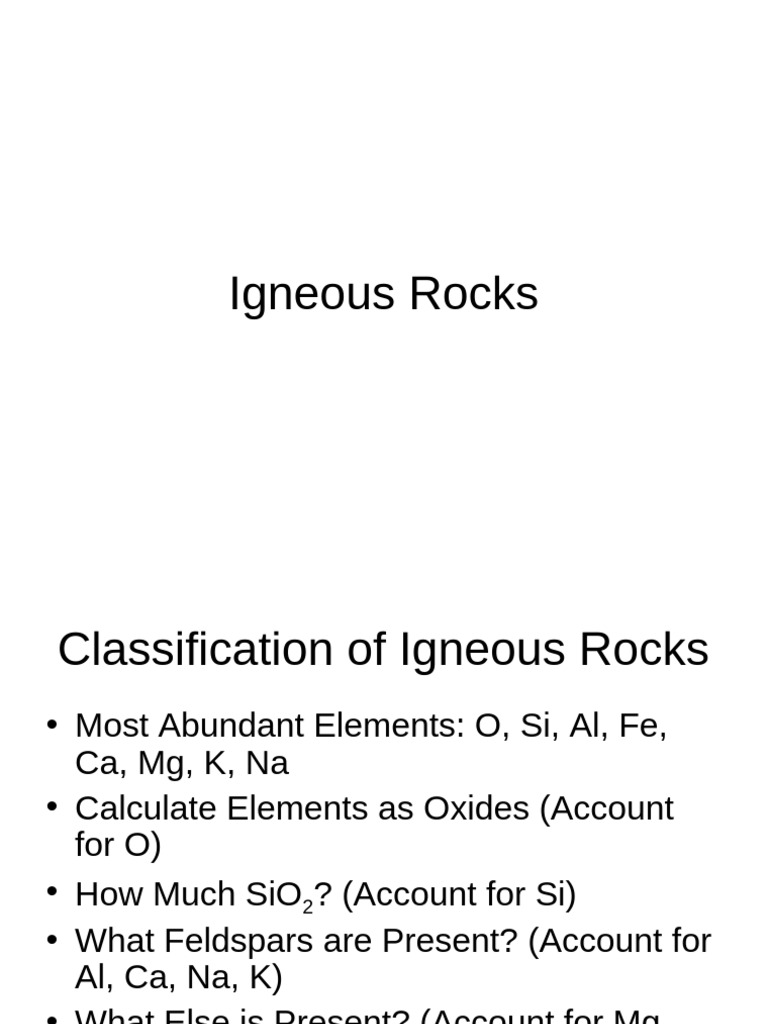 Classification of Igneous Rocks | PDF