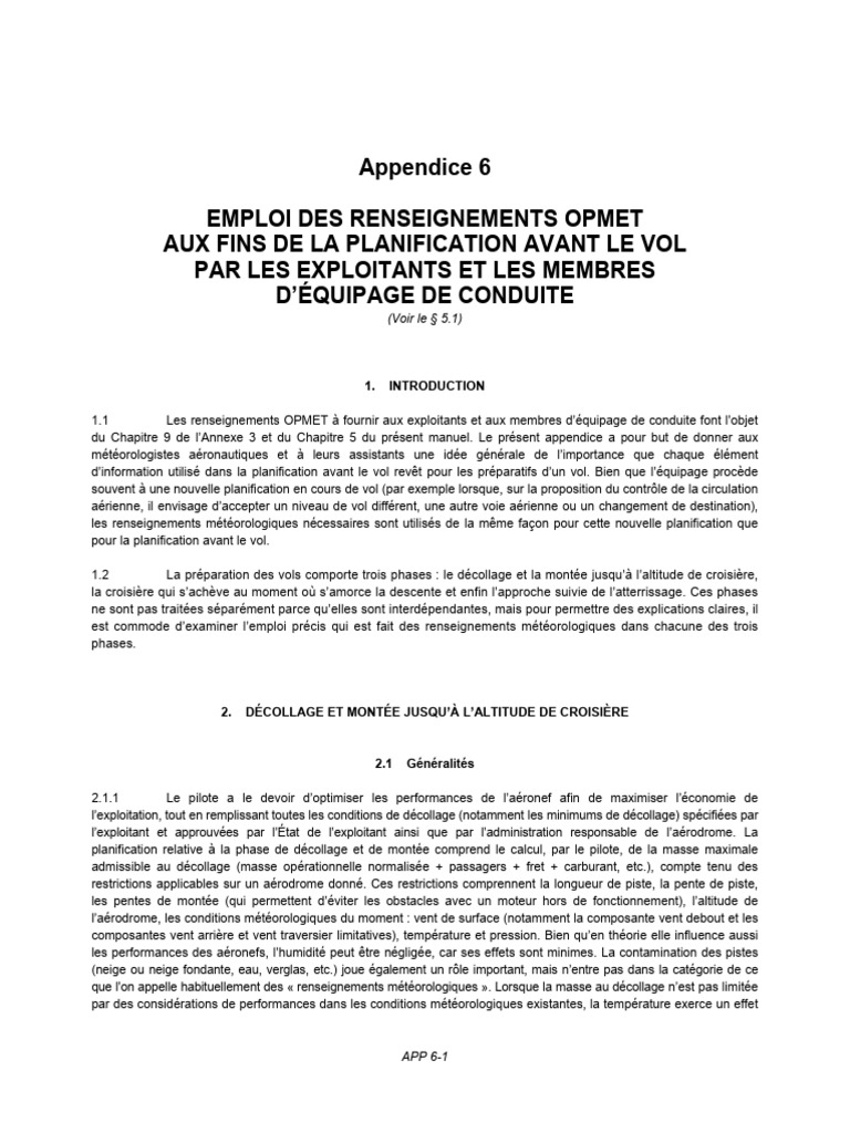 Planification Avant Vol | PDF