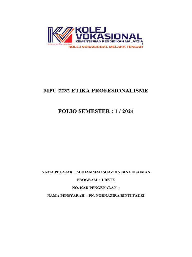 Folio Etika Shah | PDF
