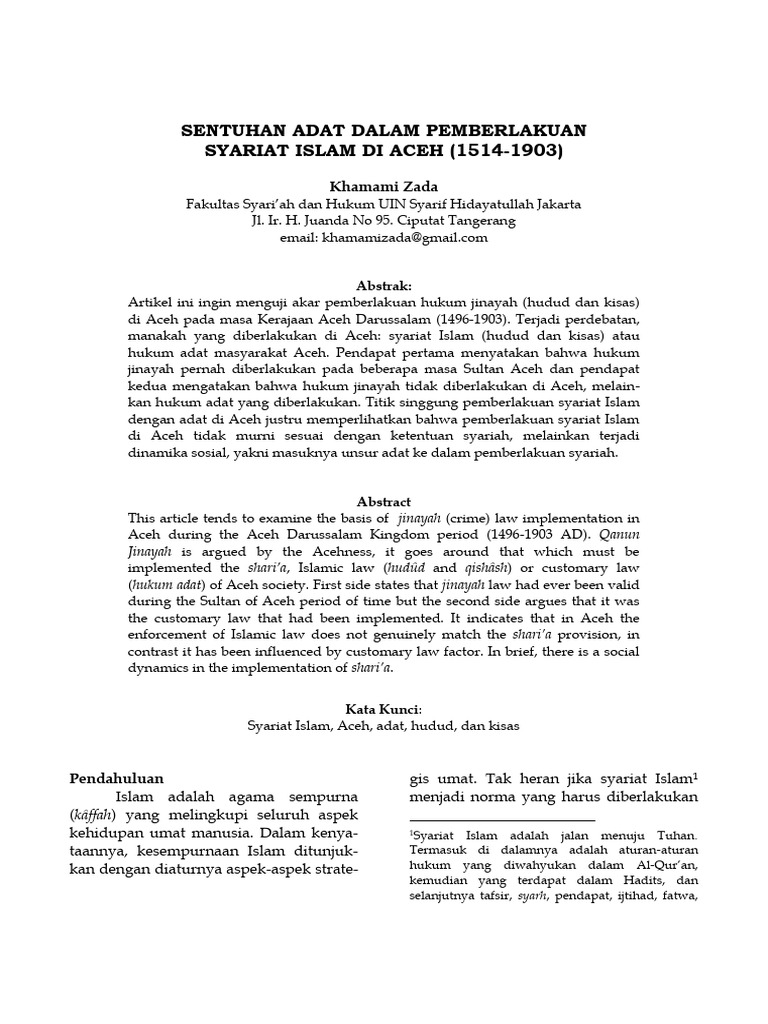 Sentuhan Adat Islam Di Aceh | PDF | Theocracy | Religion & Spirituality