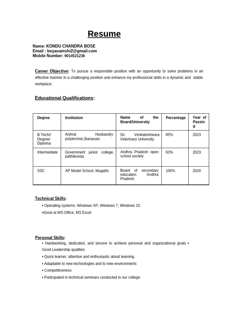Resume model | PDF