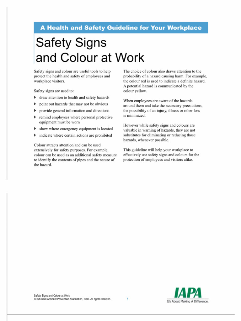 Safety Signs For Workplace | PDF