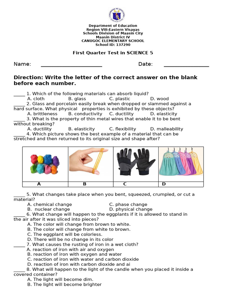 PT - Science 5 - Q1 Ces | PDF