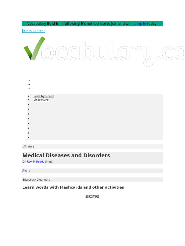 Medical Dieseases and Disorders | PDF | Infection | Inflammation