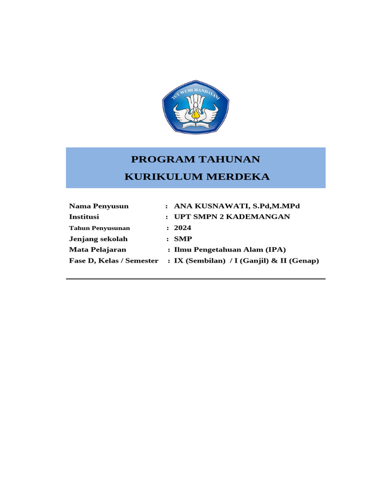 Prota Kurikulum Merdeka | PDF