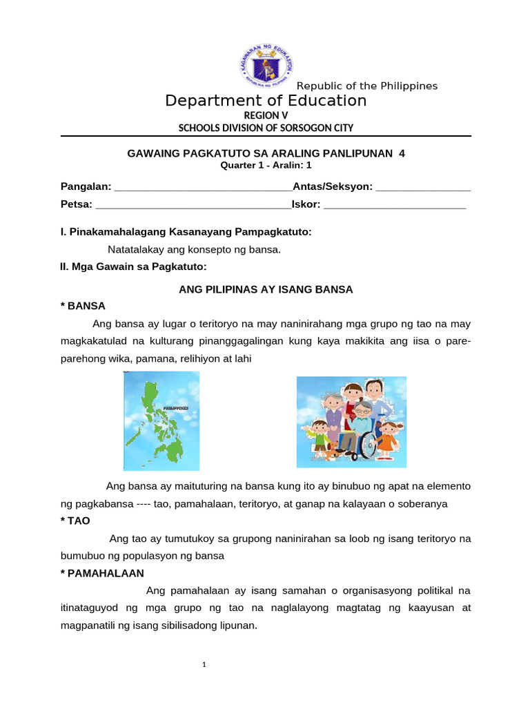 Las-1 Q1 Ap4 | PDF