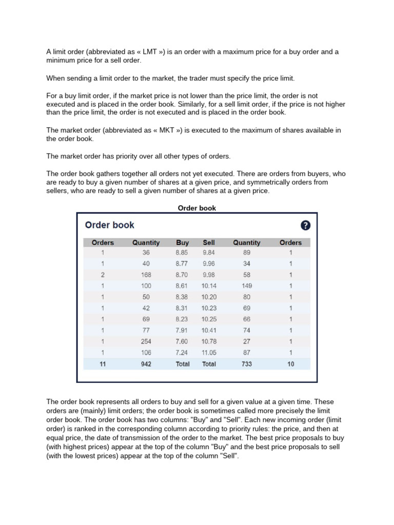 A Limit Order | PDF