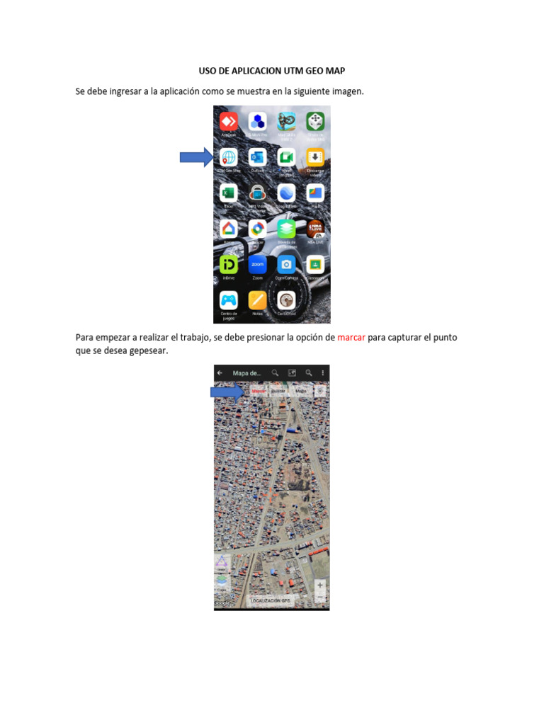 Uso de Aplicacion Utm Geo Map | PDF