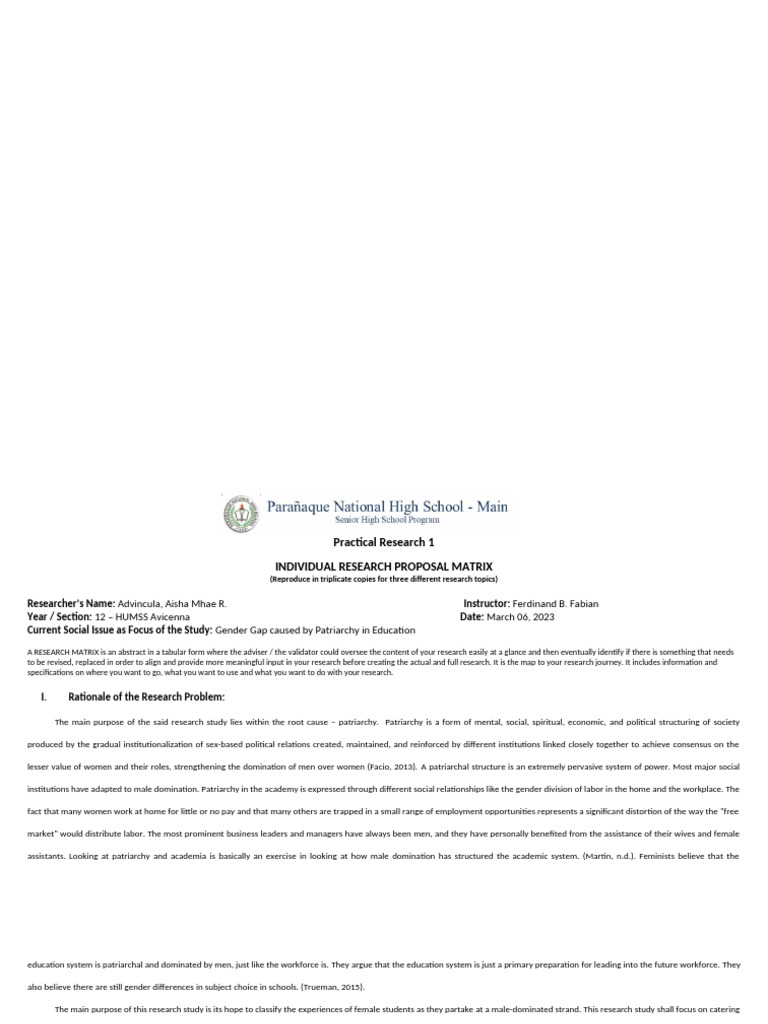 IRPM Advincula-Aisha-Mhae Approved | PDF