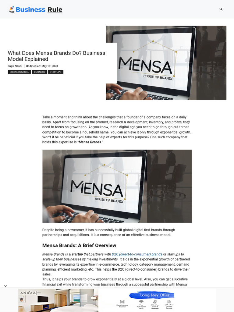 What Does Mensa Brands Do_ Business Model Explained | PDF