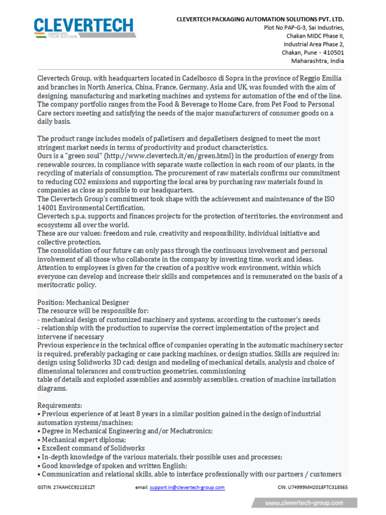 JD_Mechanical Designer | PDF