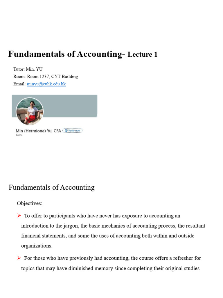 L1 - Fundamentals of Accounting | PDF | Equity (Finance) | Business