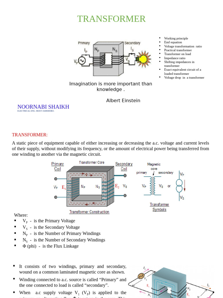 LEC # 00 TRANSFORMER BASIC REVIEW | PDF
