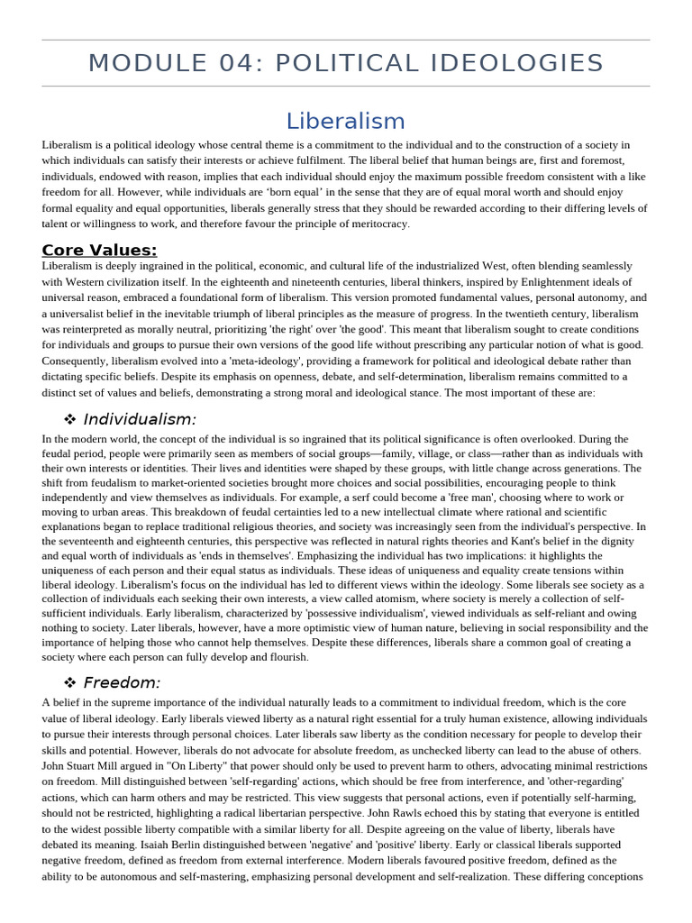 Political Ideologies | PDF