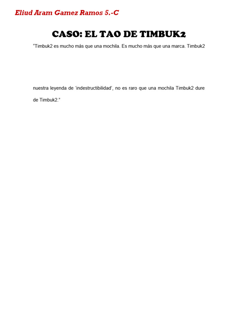 Caso de Estudio Timbuk-2 | PDF | Fábrica | China