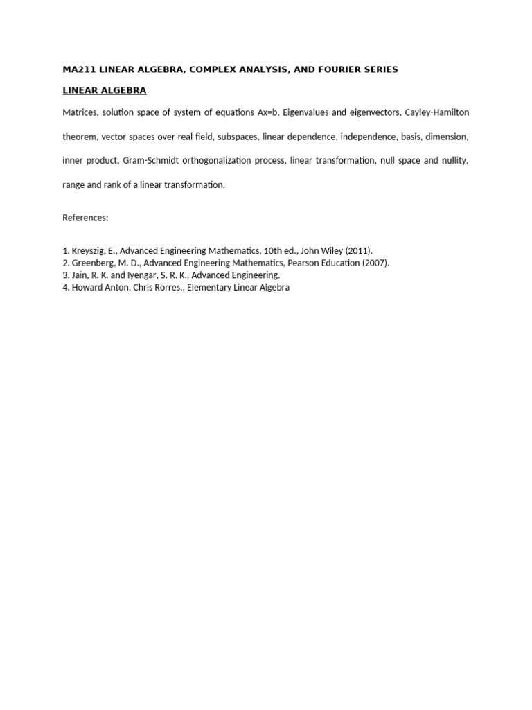 MA211- Linear Algebra | PDF