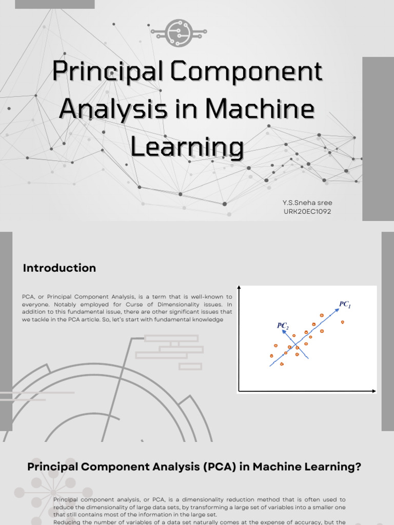 Principal Component Analysis in Machine Learning | PDF