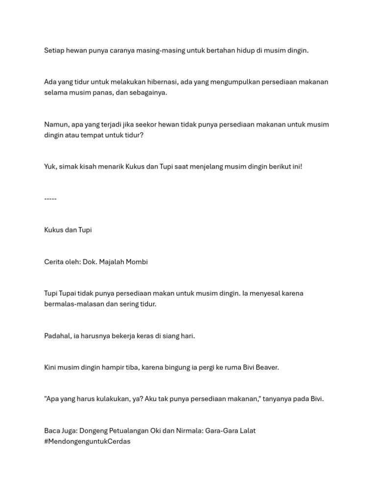 Setiap hewan punya caranya masing | PDF