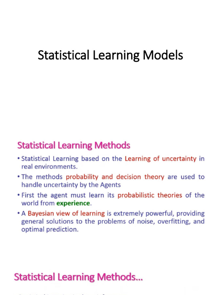 Statistical Learning Models | PDF