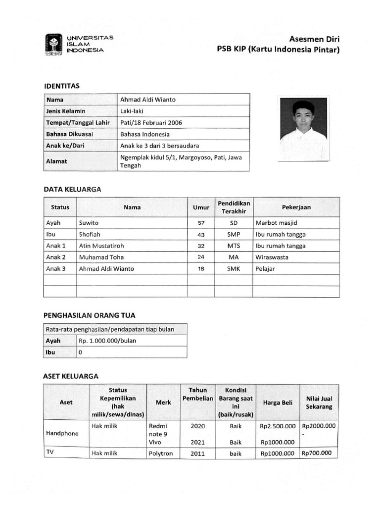 Asesmen Diri PSB KIP-dikompresi | PDF