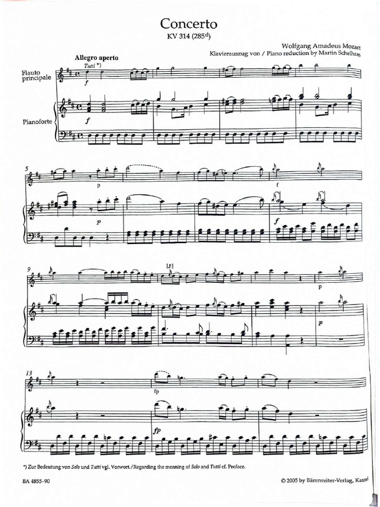 Mozart Koncert D 1 I 2 CZ | PDF