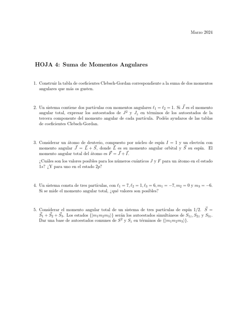 MCII Hoja4 SumaMomentos | PDF