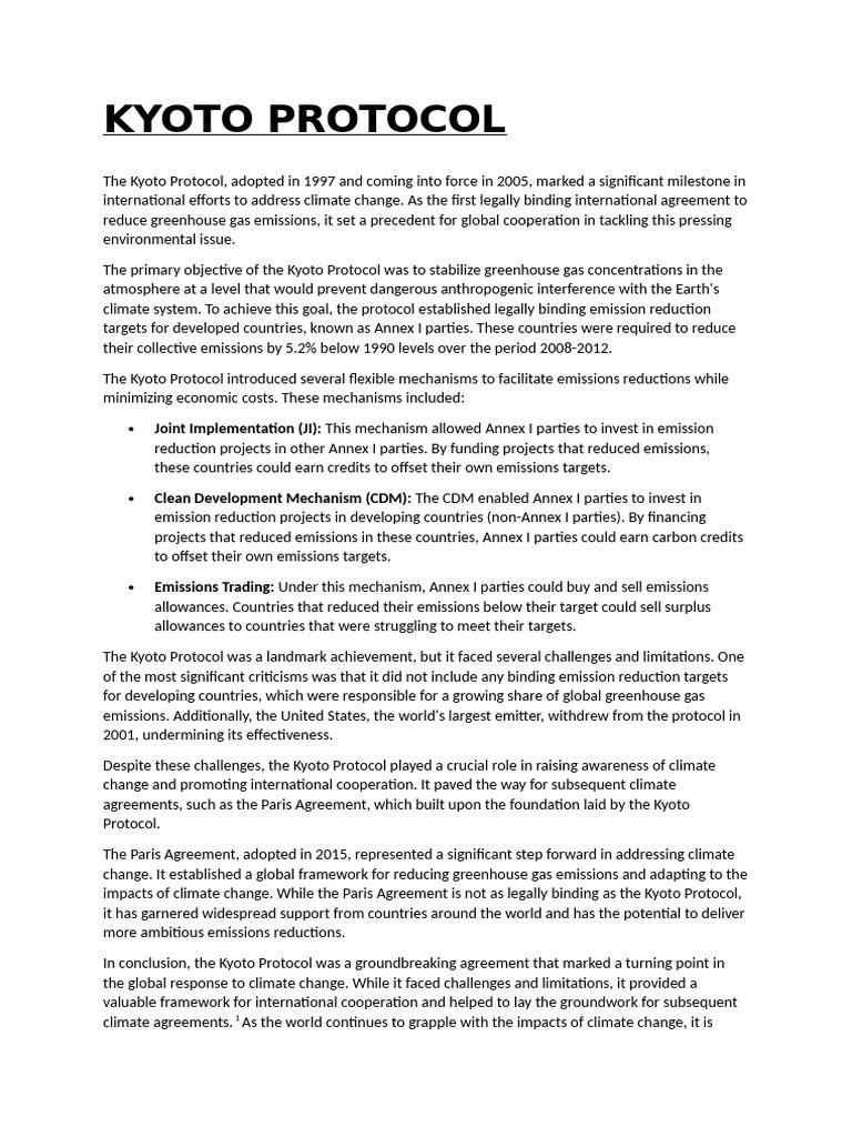 KYOTO PROTOCOL | PDF