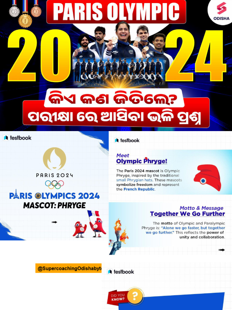 Paris Olympics Most Probable Questions Testbook | PDF