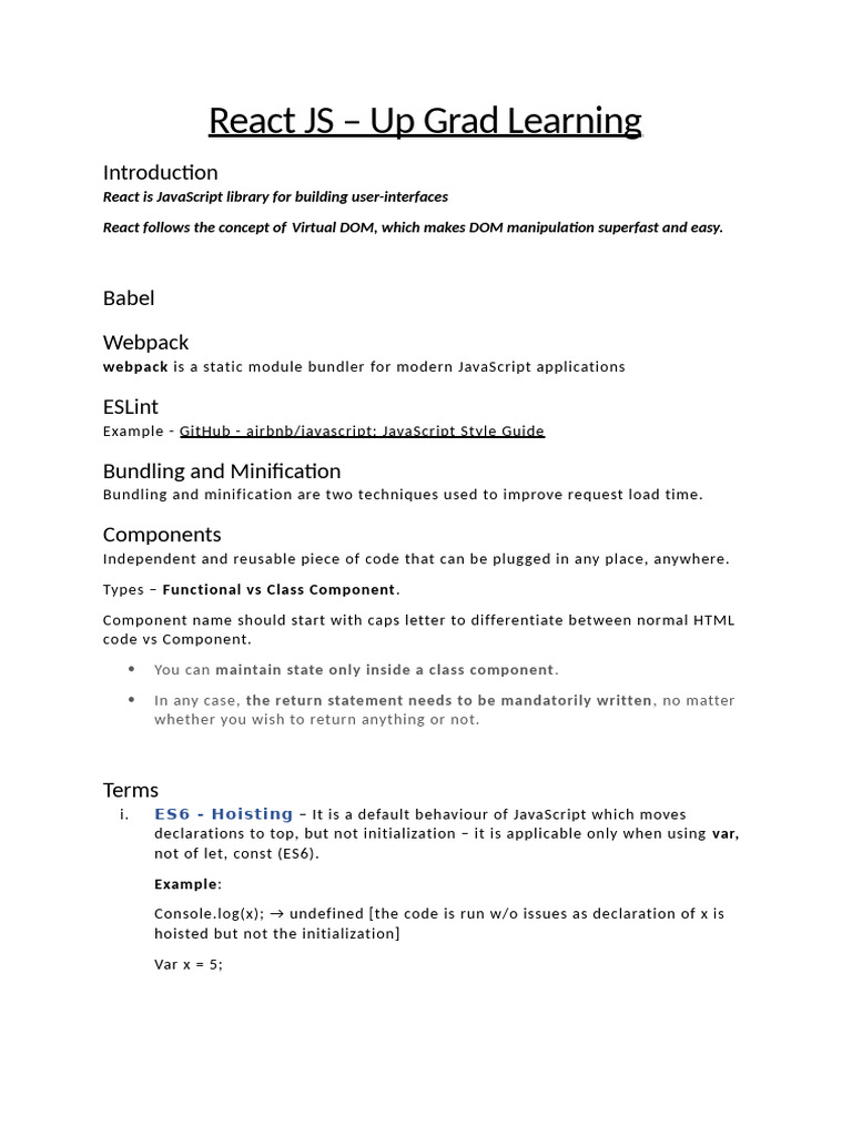React JS Basics and Best Practices | PDF