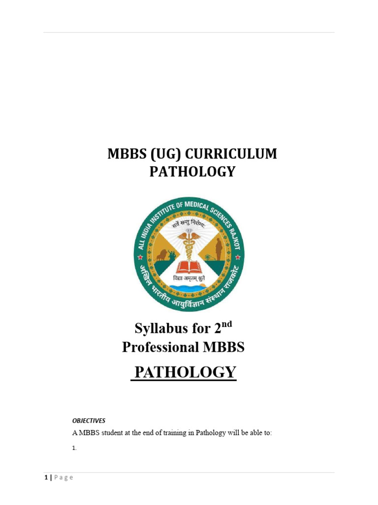 Pathology Syllabus | PDF