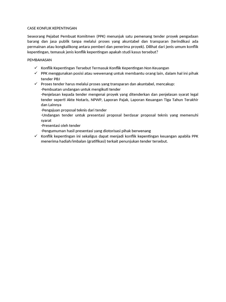 Case Konflik Kepentingan | PDF