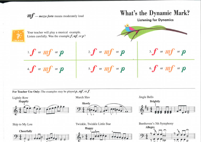 19 - PA Theory Book, Primer Level - What's The Dynamic Mark | PDF