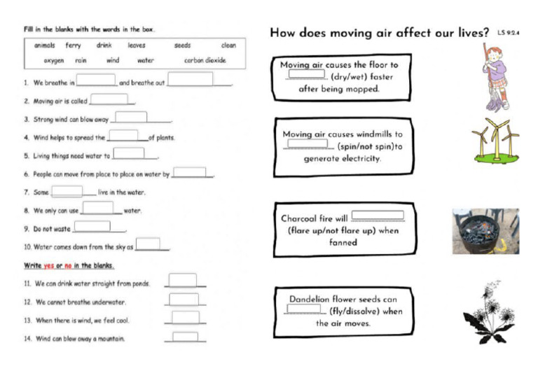 SC Y2 - Moving Air Worksheet | PDF