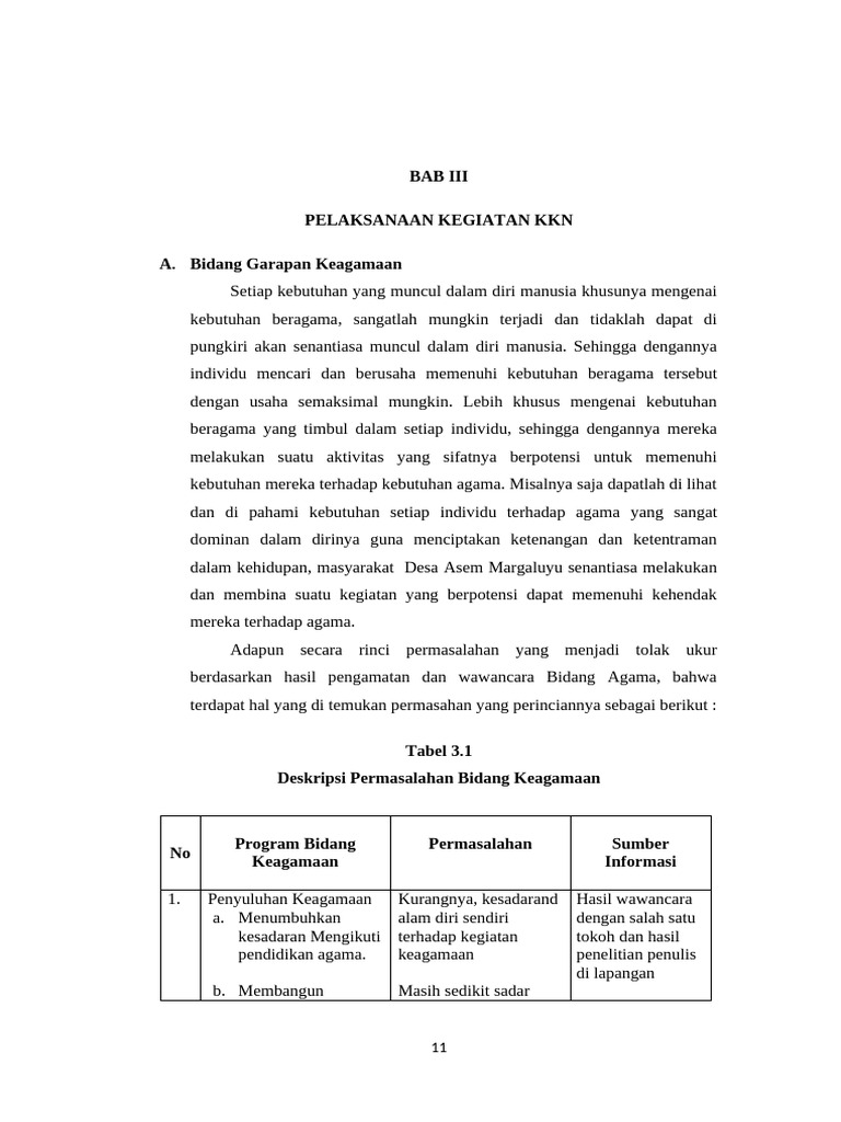 BAB III DAN BAB IV LAPORAN KKN KELOMPOK.. | PDF