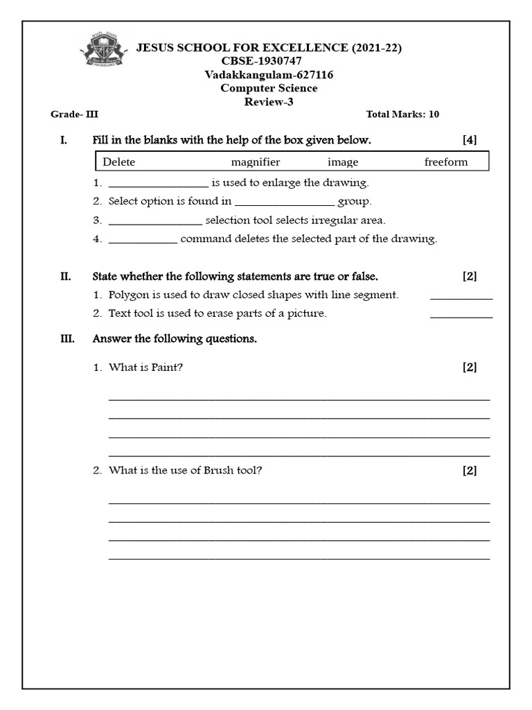 Grade 3 Review-3 | PDF