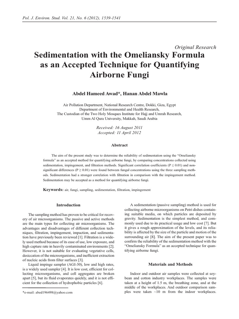 Sedimentation With The | PDF